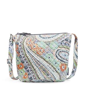 vera bradley women’s cotton bucket crossbody purse, citrus paisley – recycled cotton, one size