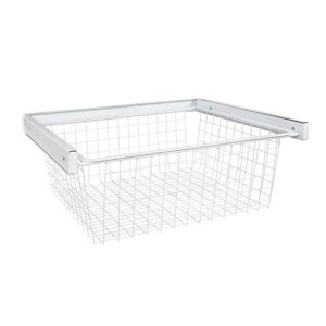 organized living freedomrail reveal wire basket – white