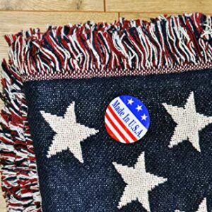 United States American Flag Blanket - Gift Soft Tapestry Throw Woven from Cotton - Made in The USA (69x48)