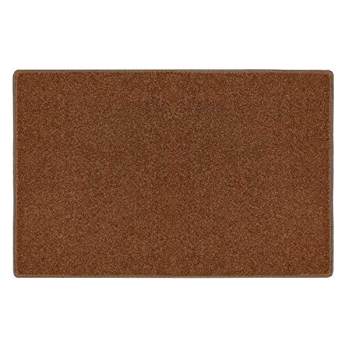 PURE ERA Carpet Stair Tread Landing Mat Tape Free Self Adhesive Non Slip Skid Resistant Indoor Doormat Area Rug Floor Mat for Kitchen Bathroom Workstations Washable Rectangle 2' X 3' (Brown)