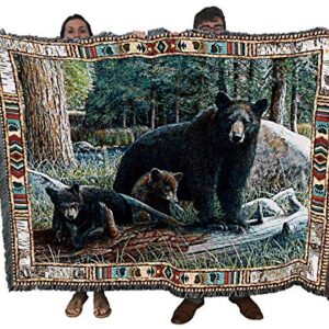 Pure Country Weavers New Discoveries Blanket by Kevin Daniel - Wildlife Lodge Cabin Gift Tapestry Throw Woven from Cotton - Made in The USA (72x54)