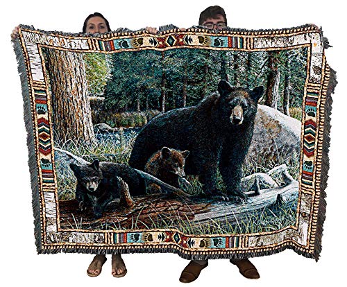 Pure Country Weavers New Discoveries Blanket by Kevin Daniel - Wildlife Lodge Cabin Gift Tapestry Throw Woven from Cotton - Made in The USA (72x54)