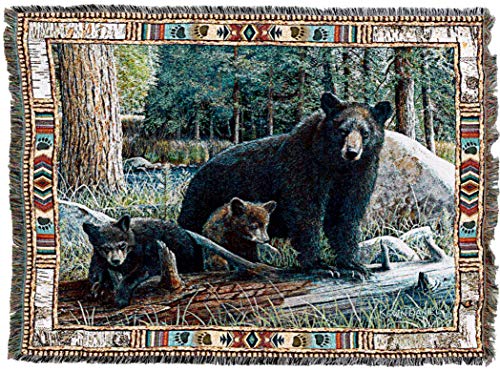 Pure Country Weavers New Discoveries Blanket by Kevin Daniel - Wildlife Lodge Cabin Gift Tapestry Throw Woven from Cotton - Made in The USA (72x54)