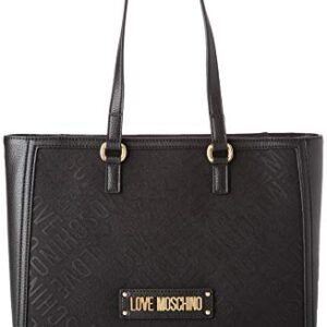 Love Moschino Women's Logo Print Black Tote Handbag