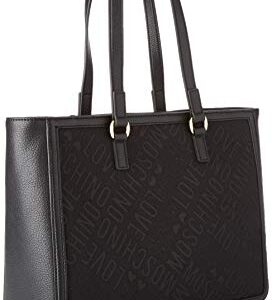 Love Moschino Women's Logo Print Black Tote Handbag