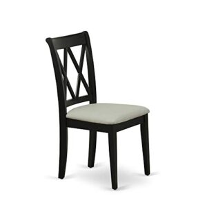 EAST WEST FURNITURE 9Pc Dining Set Includes a Rectangle Dining Table with Butterfly Leaf and Eight Double X Back Microfiber Seat Kitchen Chairs, Black Finish