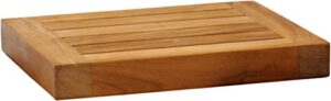 aquateak 12″ moa teak flat wall shelf