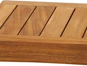 AquaTeak 12" Moa Teak Flat Wall Shelf