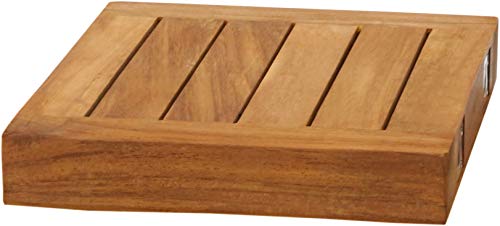 AquaTeak 12" Moa Teak Flat Wall Shelf