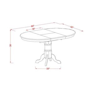 East West Furniture AVBR7-LWH-02 Kitchen Set