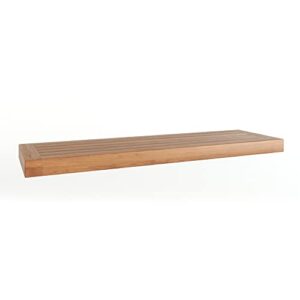 aquateak 30″ moa teak flat wall shelf