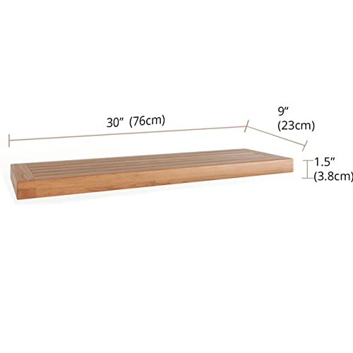 AquaTeak 30" Moa Teak Flat Wall Shelf