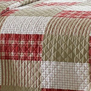 Eddie Bauer Throw Blanket Reversible Cotton Quilted Bedding, Home Decor for All Seasons, 50" x 60", Camano Island Red