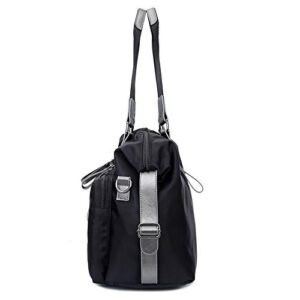 SIMU Waterproof Nylon Shoulder Bag Travel Work Tote Bag (black)