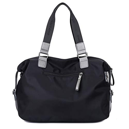 SIMU Waterproof Nylon Shoulder Bag Travel Work Tote Bag (black)