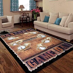 Area Rug-Baseball Pitching Grips Living Room Rug MLH483R, 5' x 8' Fluffy Carpets for Bedroom Shaggy Floor Modern Rug Home Decor Mats