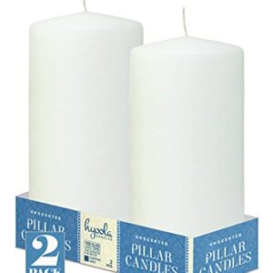 Hyoola White Pillar Candles 4x8 Inch - Unscented Pillar Candles - 2-Pack - European Made