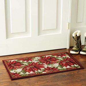 Brumlow MILLS Poinsettia Rug, 20" x 34", Garnet