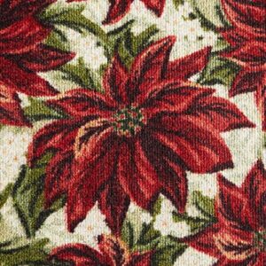 Brumlow MILLS Poinsettia Rug, 20" x 34", Garnet