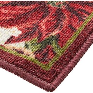 Brumlow MILLS Poinsettia Rug, 20" x 34", Garnet