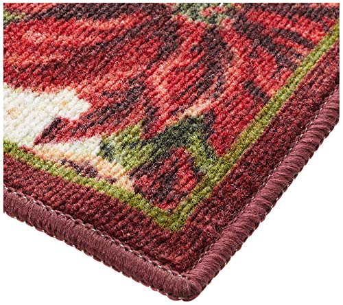 Brumlow MILLS Poinsettia Rug, 20" x 34", Garnet