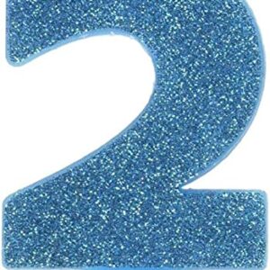 #2 Glitter Birthday Candle | Caribbean Blue | Party Supply