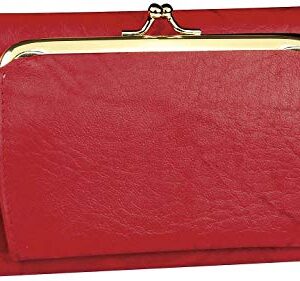 Buxton RFID Organizer Clutch Wallet One Size Red