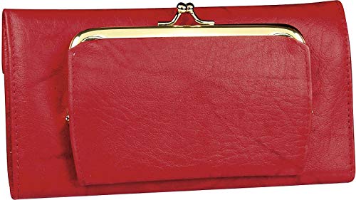 Buxton RFID Organizer Clutch Wallet One Size Red