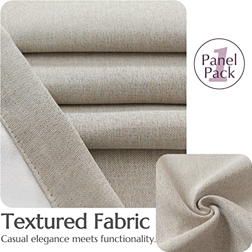 JINCHAN Linen Textured Curtains for Living Room Darkening Bedroom Curtains Thermal Curtains Linen Look Thermal Insulated Curtains Grommet Top Window Drape, W52 x L96, Greyish Beige Curtain 1 Panel