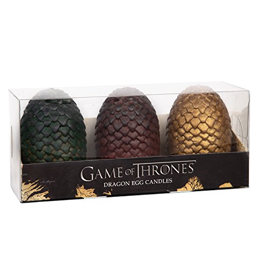 Game of Thrones Dragon Egg Replica Candles, Set of 3 - Great Easter Gift for House of The Dragon & GoT Fans - Unscented - 2 1/2"