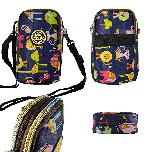 Cute Small Crossbody Shoulder Bag for Women Girls - Arm Wrist Band Bags Wallet Purse Pouch Tote Hand Bag for Cellphone iPhone 6S 7 8 Plus X XR XS 11 12 13 Pro Max Jogging Gardening Travel Trip/Animals