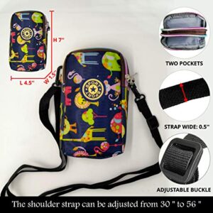 Cute Small Crossbody Shoulder Bag for Women Girls - Arm Wrist Band Bags Wallet Purse Pouch Tote Hand Bag for Cellphone iPhone 6S 7 8 Plus X XR XS 11 12 13 Pro Max Jogging Gardening Travel Trip/Animals