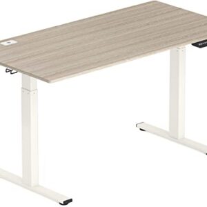 SHW 55-Inch Large Electric Height Adjustable Standing Desk, 55 x 28 Inches, Maple