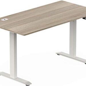 SHW 55-Inch Large Electric Height Adjustable Standing Desk, 55 x 28 Inches, Maple