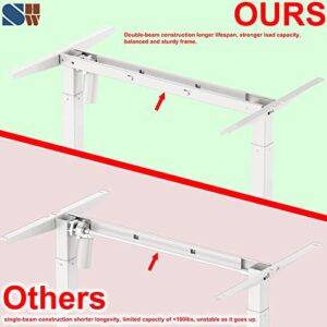 SHW 55-Inch Large Electric Height Adjustable Standing Desk, 55 x 28 Inches, Maple