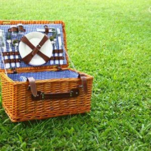 Picnic Basket for 4 Person | Picnic Set | Folding Picnic Blanket | Picnic Table Set | Picnic Plates | Picnic Supplies | Summer Picnic Kit | Picnic Utensils | Picnic Hamper Cutlery Set Flatware Set