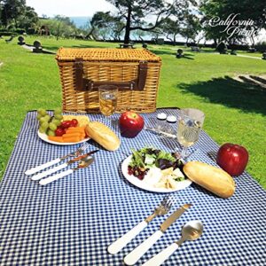 Picnic Basket for 4 Person | Picnic Set | Folding Picnic Blanket | Picnic Table Set | Picnic Plates | Picnic Supplies | Summer Picnic Kit | Picnic Utensils | Picnic Hamper Cutlery Set Flatware Set