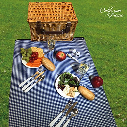 Picnic Basket for 4 Person | Picnic Set | Folding Picnic Blanket | Picnic Table Set | Picnic Plates | Picnic Supplies | Summer Picnic Kit | Picnic Utensils | Picnic Hamper Cutlery Set Flatware Set