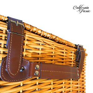 Picnic Basket for 4 Person | Picnic Set | Folding Picnic Blanket | Picnic Table Set | Picnic Plates | Picnic Supplies | Summer Picnic Kit | Picnic Utensils | Picnic Hamper Cutlery Set Flatware Set