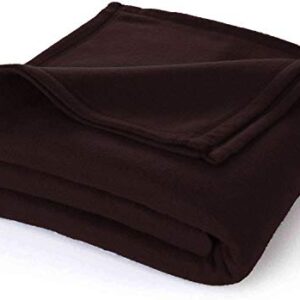 The Home Talk Store Polar Fleece Bed Blanket | Thermal Lightweight Spread | Poly-Fiber | All Season Cozy Throw Paw Blankets for Dogs, Cats | Pet Blankets | Twin Size | 56’’ x 92’’ | Coffee Brown