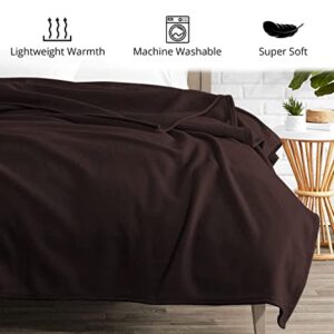 The Home Talk Store Polar Fleece Bed Blanket | Thermal Lightweight Spread | Poly-Fiber | All Season Cozy Throw Paw Blankets for Dogs, Cats | Pet Blankets | Twin Size | 56’’ x 92’’ | Coffee Brown