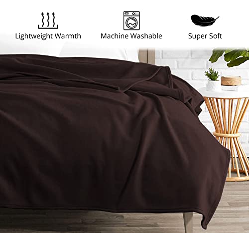 The Home Talk Store Polar Fleece Bed Blanket | Thermal Lightweight Spread | Poly-Fiber | All Season Cozy Throw Paw Blankets for Dogs, Cats | Pet Blankets | Twin Size | 56’’ x 92’’ | Coffee Brown