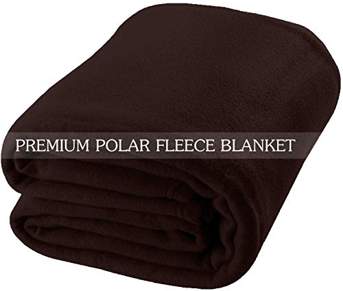 The Home Talk Store Polar Fleece Bed Blanket | Thermal Lightweight Spread | Poly-Fiber | All Season Cozy Throw Paw Blankets for Dogs, Cats | Pet Blankets | Twin Size | 56’’ x 92’’ | Coffee Brown