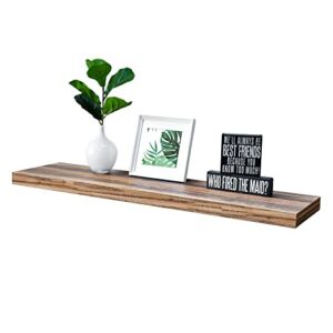 welland 12″ deep wall shelves, floating wall shelf large floating shelves, 47.24″ l x 11.81″ d x 2″ t, deeper than others, retro