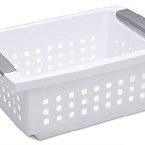 Sterilite Small Stacking Baskets, Bins, Crates, White