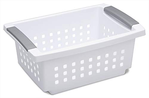 Sterilite Small Stacking Baskets, Bins, Crates, White