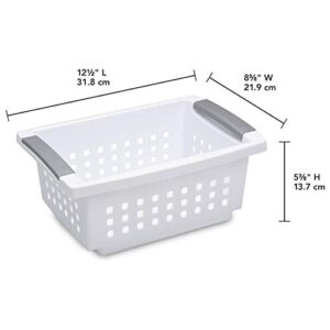 Sterilite Small Stacking Baskets, Bins, Crates, White