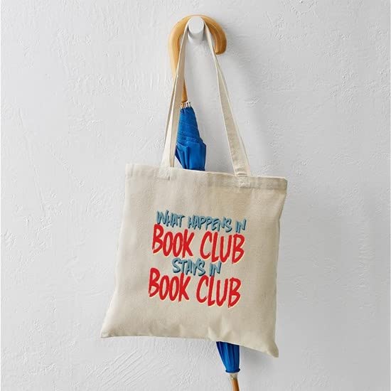 CafePress What Happens In Book Club Tote-Bag Natural Canvas Tote-Bag,Shopping-Bag