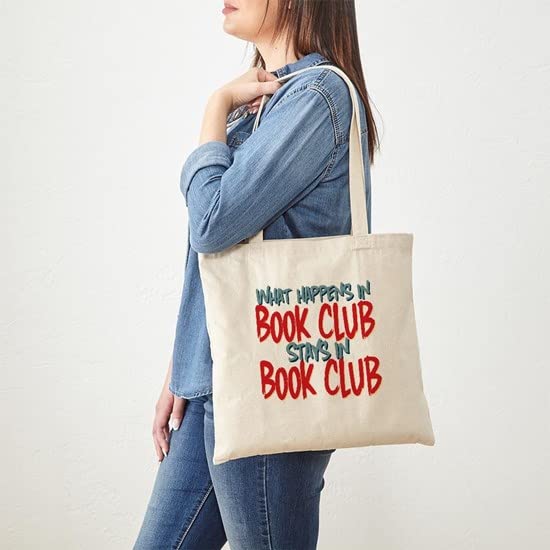 CafePress What Happens In Book Club Tote-Bag Natural Canvas Tote-Bag,Shopping-Bag