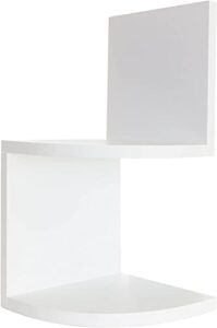 kiera grace kieragrace retro set of 2 count floating-shelves, white, 2